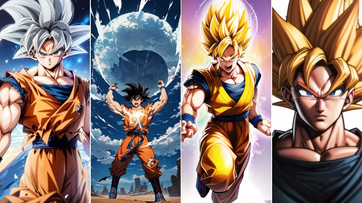 AI-generated goku saiyan model images