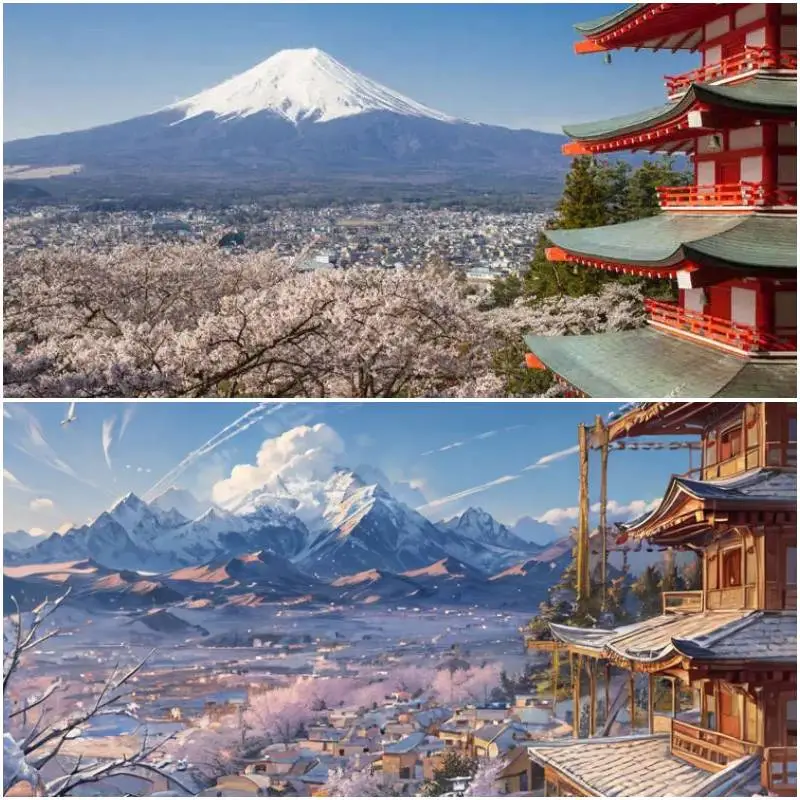 Real landscape turned into anime scene