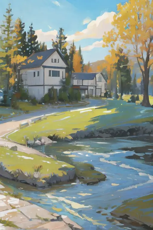 AI watercolor landscape