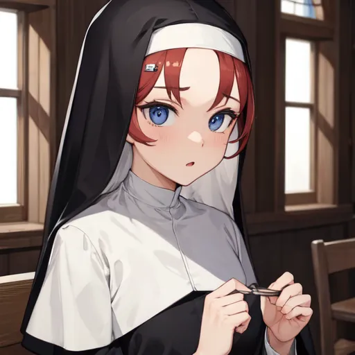 Chibi Style AI Nun Art