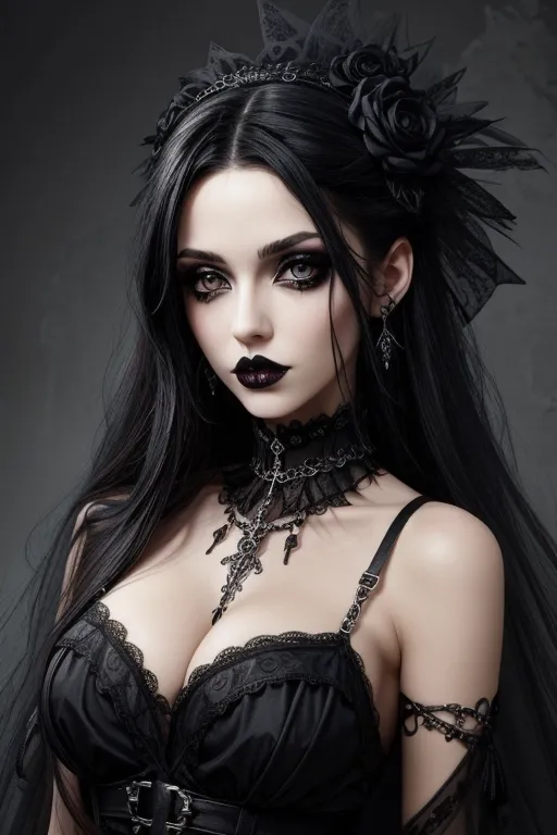 AI Generated Realistic Goth Woman