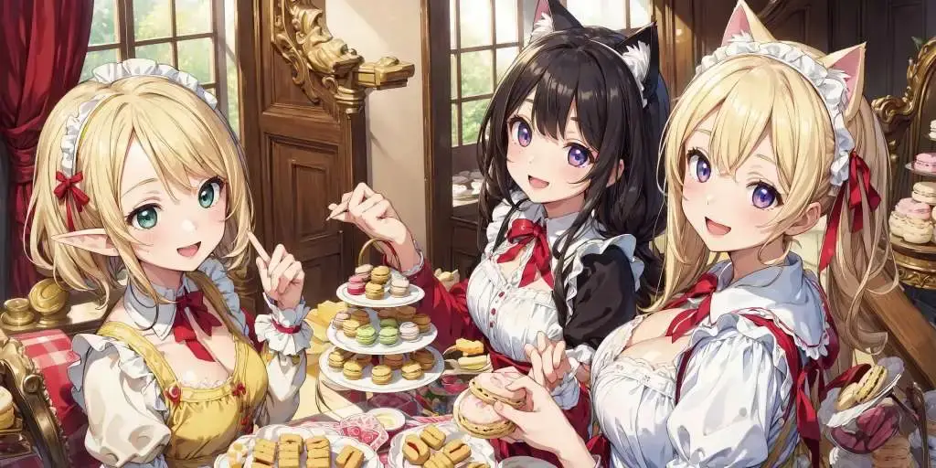 Three-character image with 2:1 ratio made by AnimeGenius