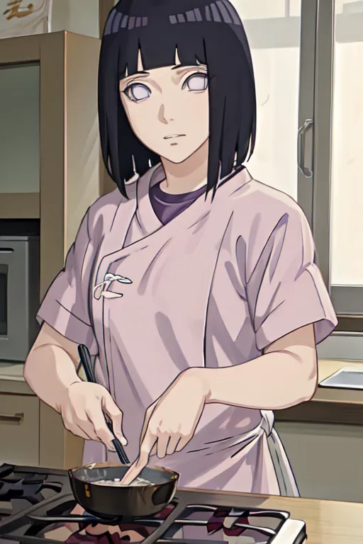 AI art: Hinata is cooking a lunch