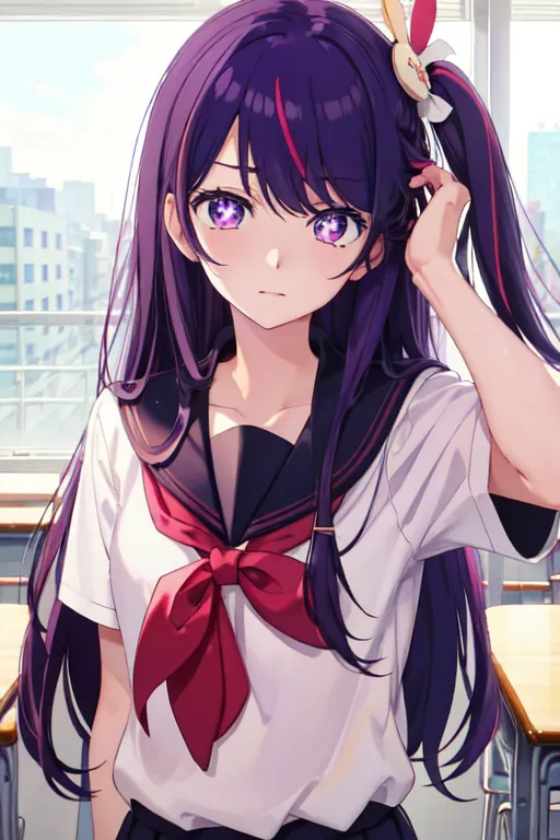 Ai hoshino art: school uniform