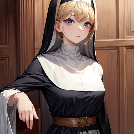 Anime Style AI Nun Art