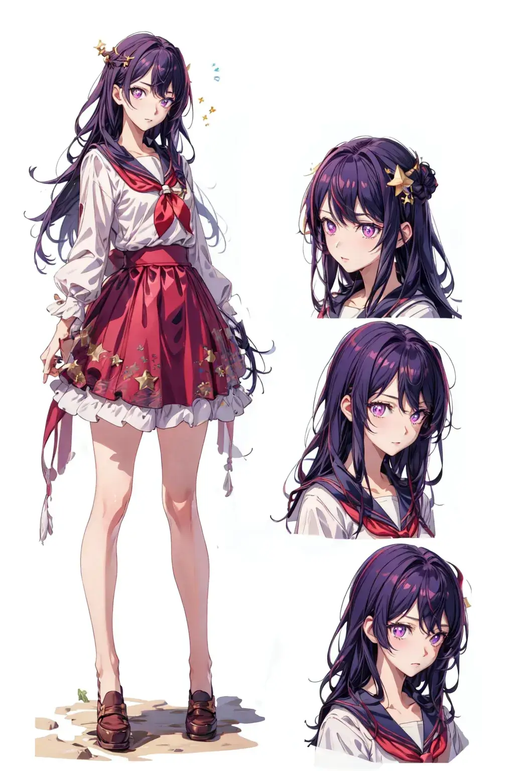 10.Use ((Front side back three views)) camera angle