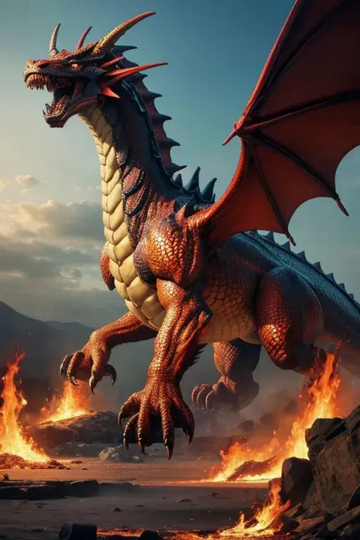 Pixar-style AI dragon art